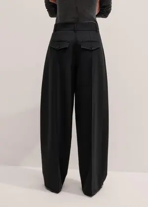ME+EM Pintuck Tapered Trouser - Black