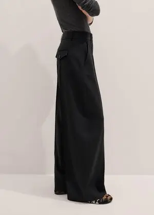 ME+EM Pintuck Tapered Trouser - Black