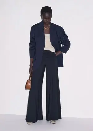 ME+EM Super Wide Leg Palazzo Pant - Navy