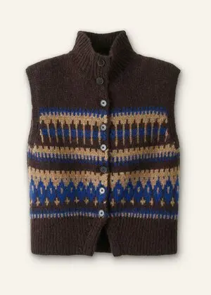 ME+EM Button-through Relaxed Jacquard Vest
