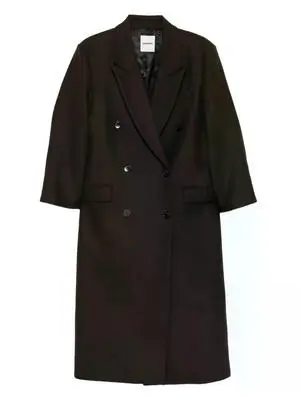 Sandro Buttoned Double-breasted Coat - Brown