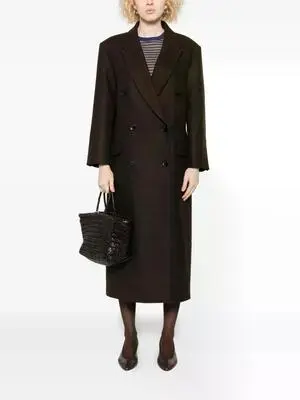 Sandro Buttoned Double-breasted Coat - Brown
