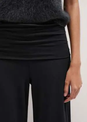 ME+EM Wide Leg Palazzo Pants - Black