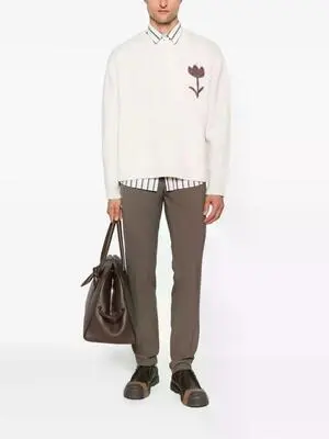 Sandro Flower Appliqué Crew-neck Sweatshirt