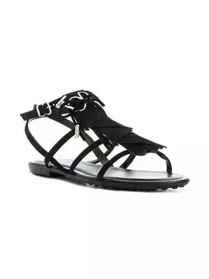 TOD'S Fringed Multi-strap Sandals