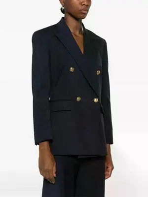 Sandro Pinstripe Double-breasted Wool Blazer - Blue