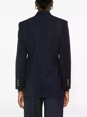 Sandro Pinstripe Double-breasted Wool Blazer - Blue