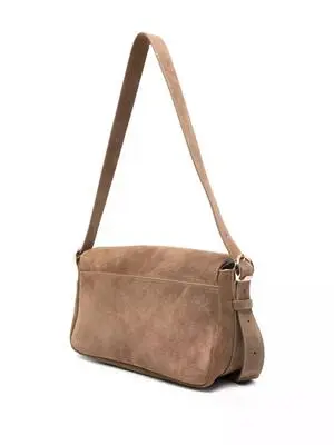 Sandro Le Mambo Suede Shoulder Bag - Neutrals