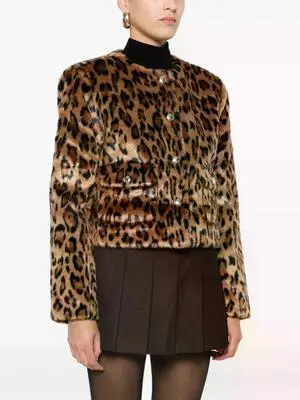 Maje Leopard-print Jacket - Brown