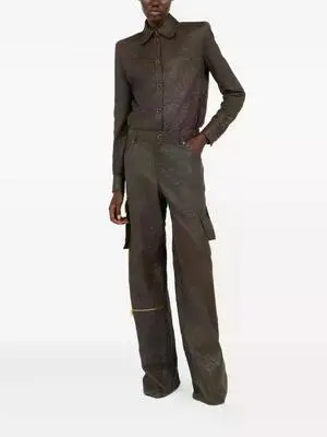 Roberto Cavalli Leather Cargo Pants