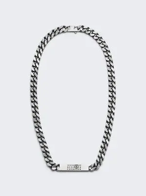 MAISON MARGIELA Logo Curb Chain Necklace - Silver