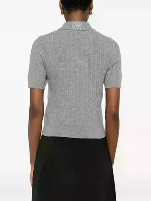 Maje Embellished Cable-knit Lolo Top