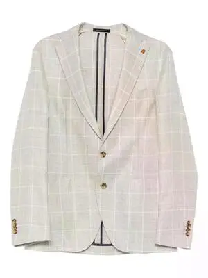 LATORRE Check-pattern Single-breasted Blazer - Neutrals