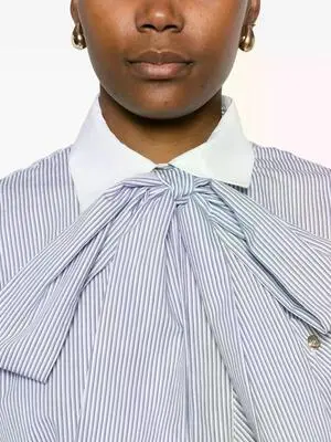Maje Striped Tie-neck Shirt