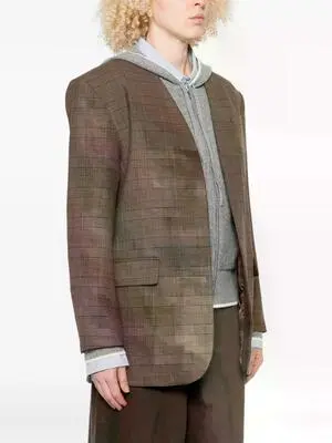 Sandro Checked Pattern Blazer - Brown