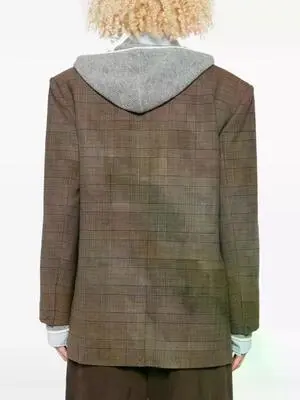 Sandro Checked Pattern Blazer - Brown