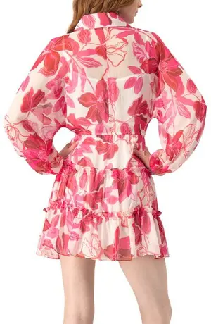 IVONNE Short Floral Print Shirt Dress