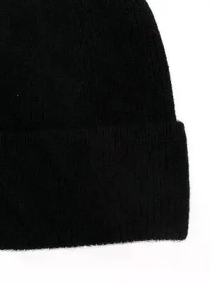 Sandro Cashmere Turn-up Knitted Beanie - Black