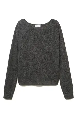 Mango Openwork Boat Neck Sweater