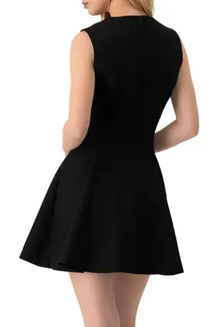 IVONNE Sleeveless Six-button Mini Dress