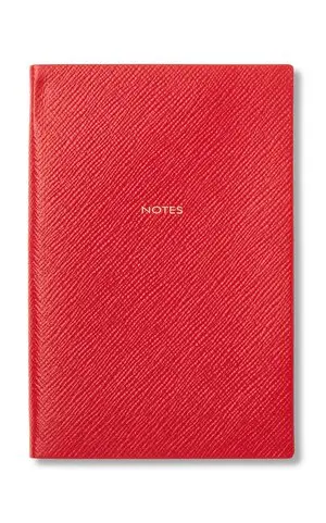 Smythson Notes Chelsea Panama Leather Notebook - Red