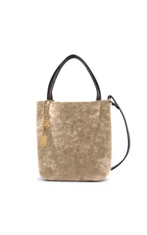 Chloé Spin Shearling Bucket Bag - Grey