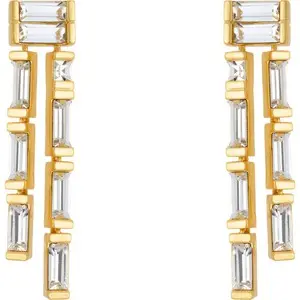 REISS Livia Linear Crystal Drop Earrings