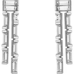 REISS Livia Linear Crystal Drop Earrings