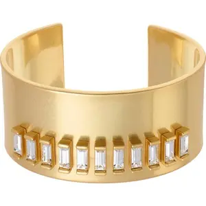 REISS Lyra Linear Crystal Cuff Bracelet - Gold Tone/clear Crystal