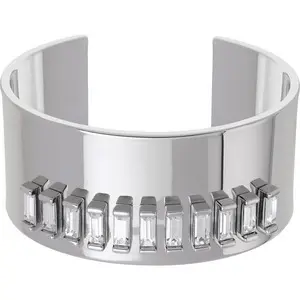 REISS Lyra Linear Crystal Cuff Bracelet Silver Tone/clear Crystal