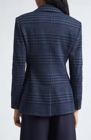Max Mara Bisso Plaid Cotton & Wool Double-breasted Blazer