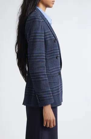 Max Mara Bisso Plaid Cotton & Wool Double-breasted Blazer