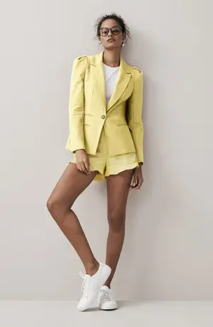 1.State Puff Shoulder Blazer