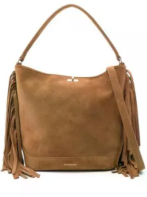 Sandro Fringe Suede Tote