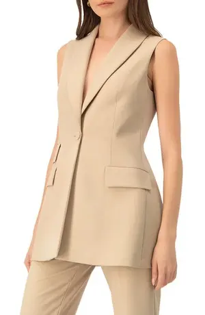 IVONNE Tailored Vest With Lapel Collar