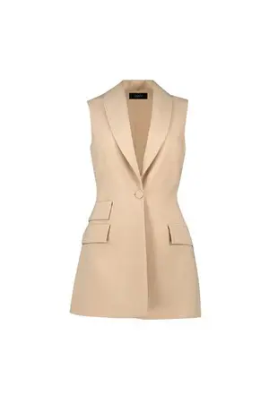 IVONNE Tailored Vest With Lapel Collar