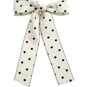 Tasha Polka Dot Bow Barrette - Ivory