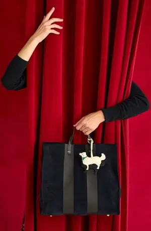 Clare V. Simple Racing Stripe Suede Tote