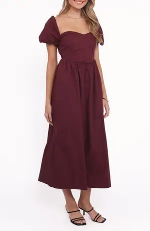 PETAL & PUP Remira Puff Sleeve Midi Dress