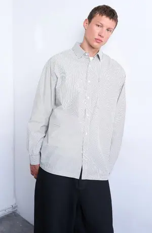 Topman Oversize Stripe Button-up Shirt