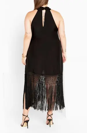 City Chic Calypso Fringe Maxi Dress