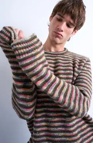 Topman Striped Crewneck Sweater