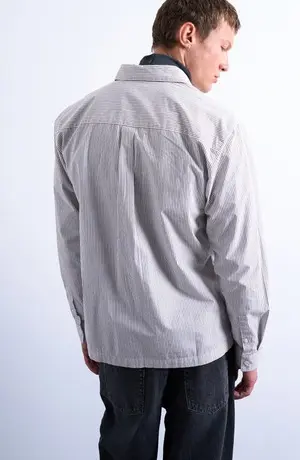 Topman Relaxed Fit Stripe Cotton Button-up Shirt
