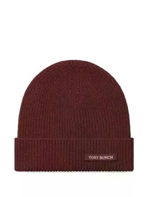 Tory Burch Ribbed Knit Beanie - Red