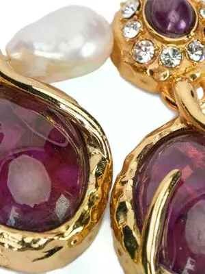 Roberto Cavalli Gemstone And Pearl Embellished Necklace