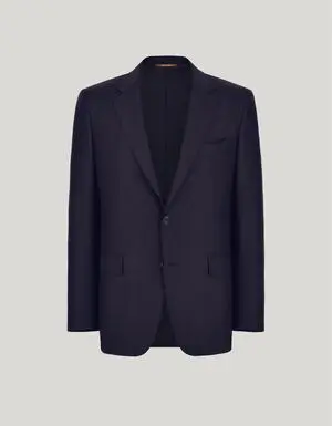 Canali Navy Pure 150's Wool Blazer - Blue