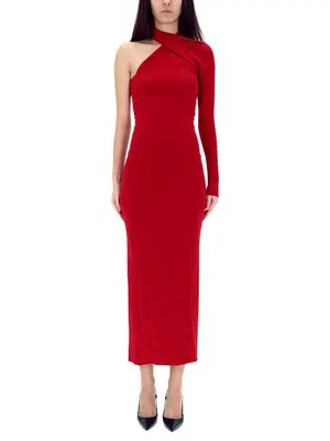 COURREGES Draped One-shoulder Dress - Red