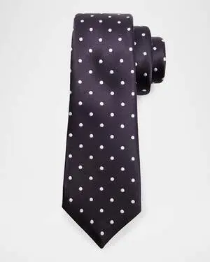 TOM FORD Polka Dot Mulberry Silk Neck Tie Aubergine