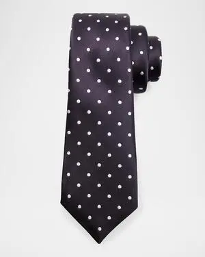 TOM FORD Polka Dot Mulberry Silk Neck Tie - Aubergine