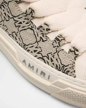 Amiri Ma Quad Court Hi Embroidered High-top Sneakers - Grey